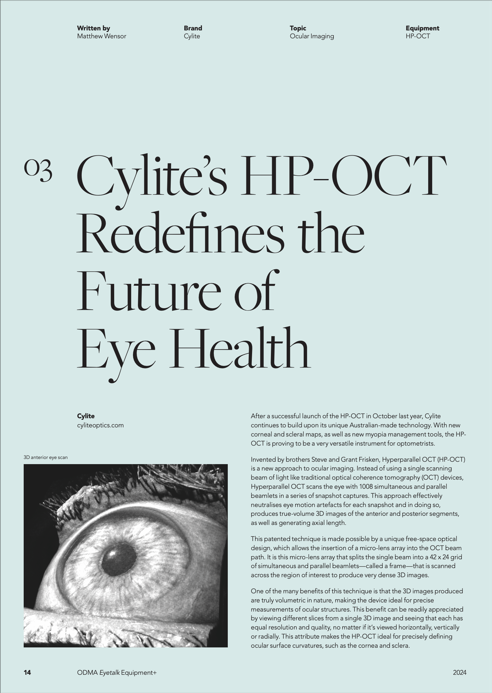 Cylite’s HP-OCT Redefines the Future of Eye Health - Cylite
